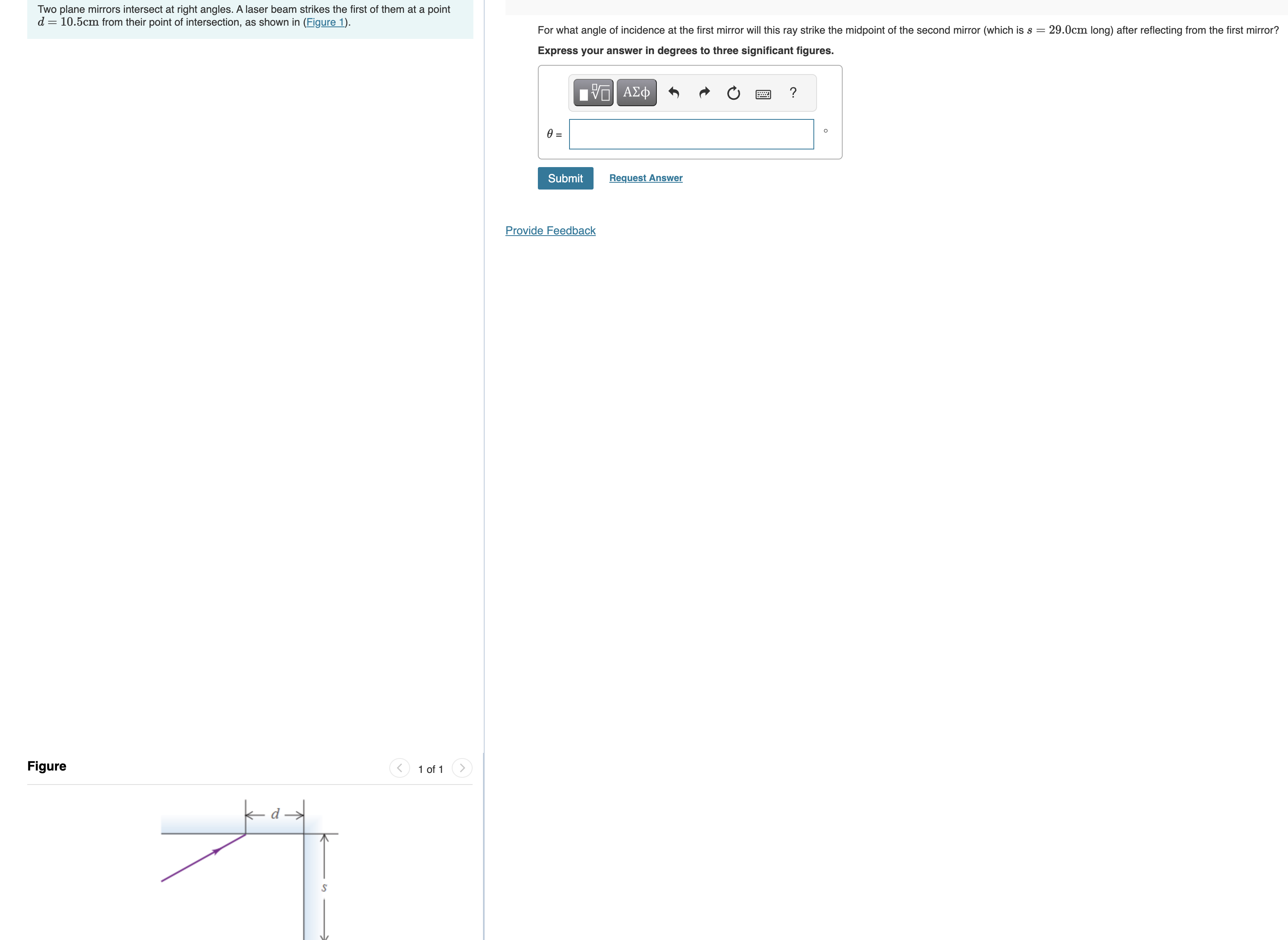 Solved Two plane mirrors intersect at right angles. A laser | Chegg.com