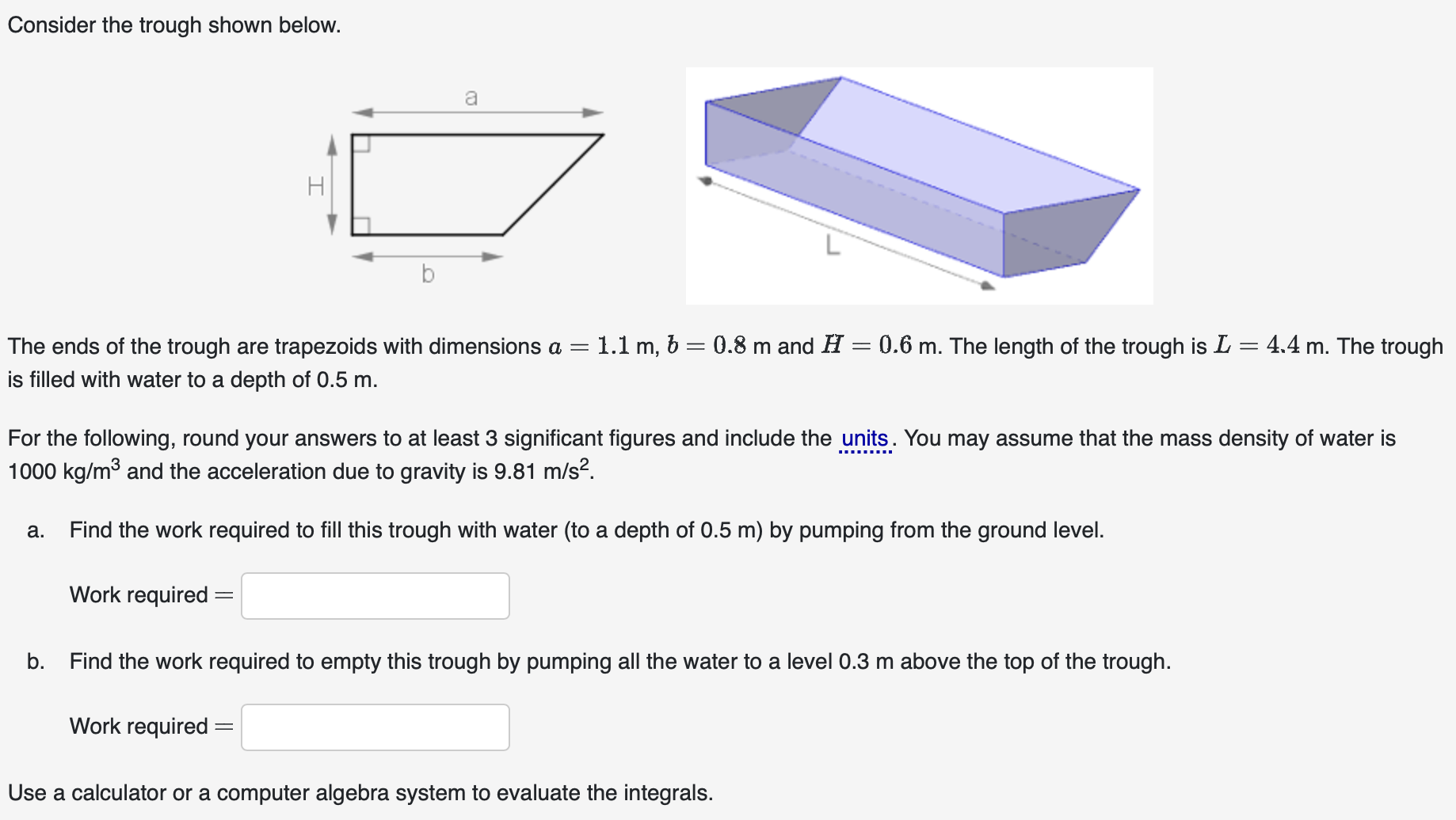 Solved Consider the trough shown below. The ends of the | Chegg.com