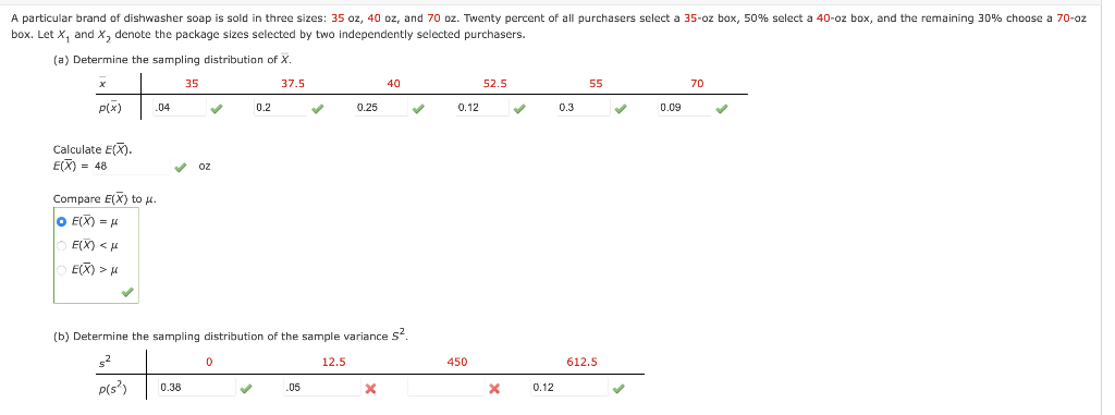 Solved ox. Let X1 and x2 denote the package sizes selected | Chegg.com