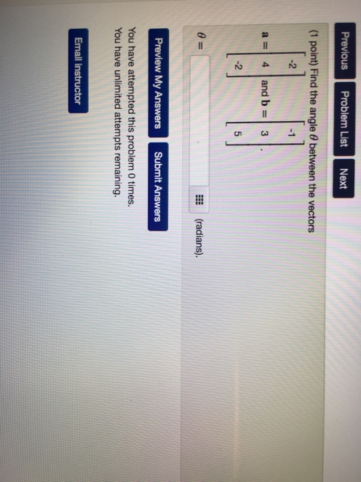 Solved Section 5.1 Scalar Product: Problem 17 Previous | Chegg.com