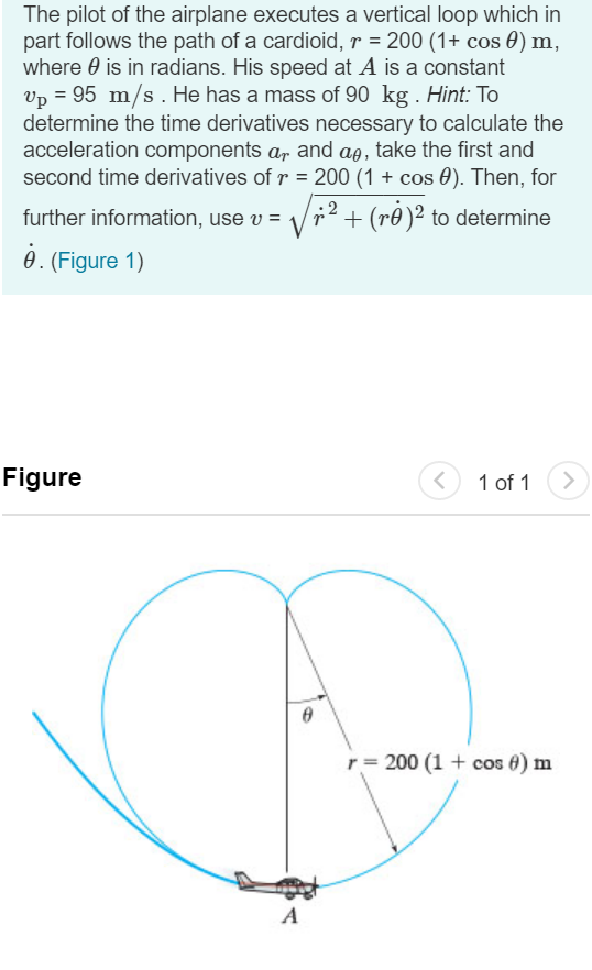 Solved The pilot of the airplane executes a vertical loop | Chegg.com