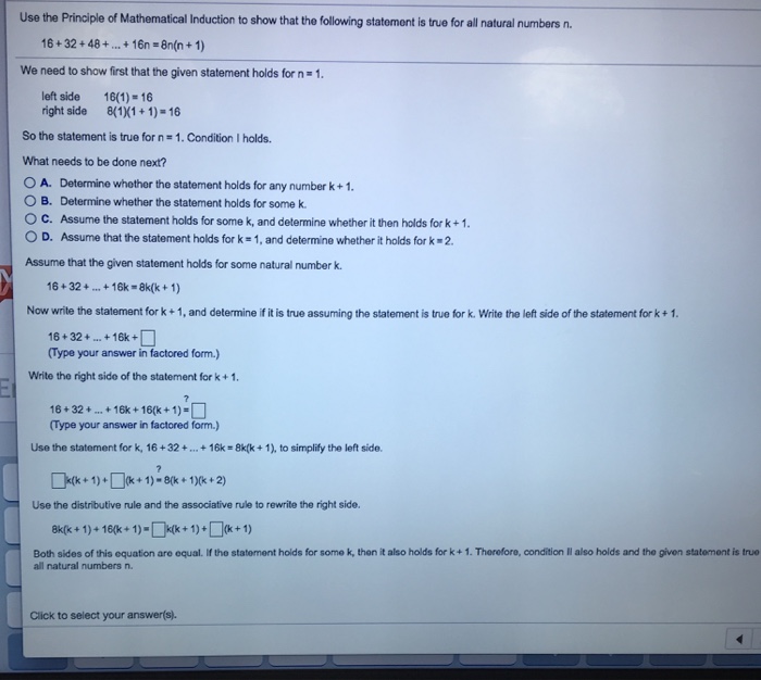 Solved Use the Principle of Mathematical Induction to show | Chegg.com