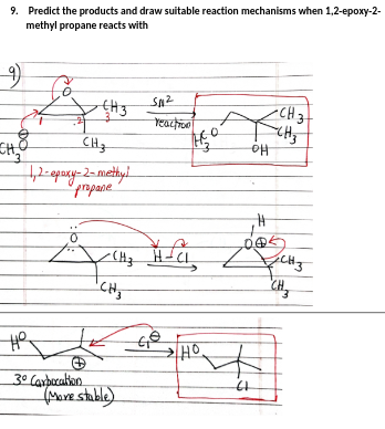 Solved 9. Predict the products and draw suitable reaction | Chegg.com