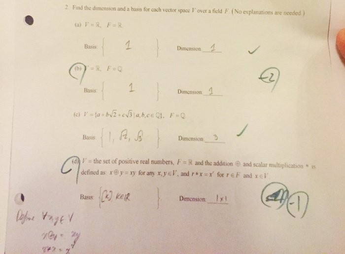 Solved Find the dimension and a basis for each vector space | Chegg.com