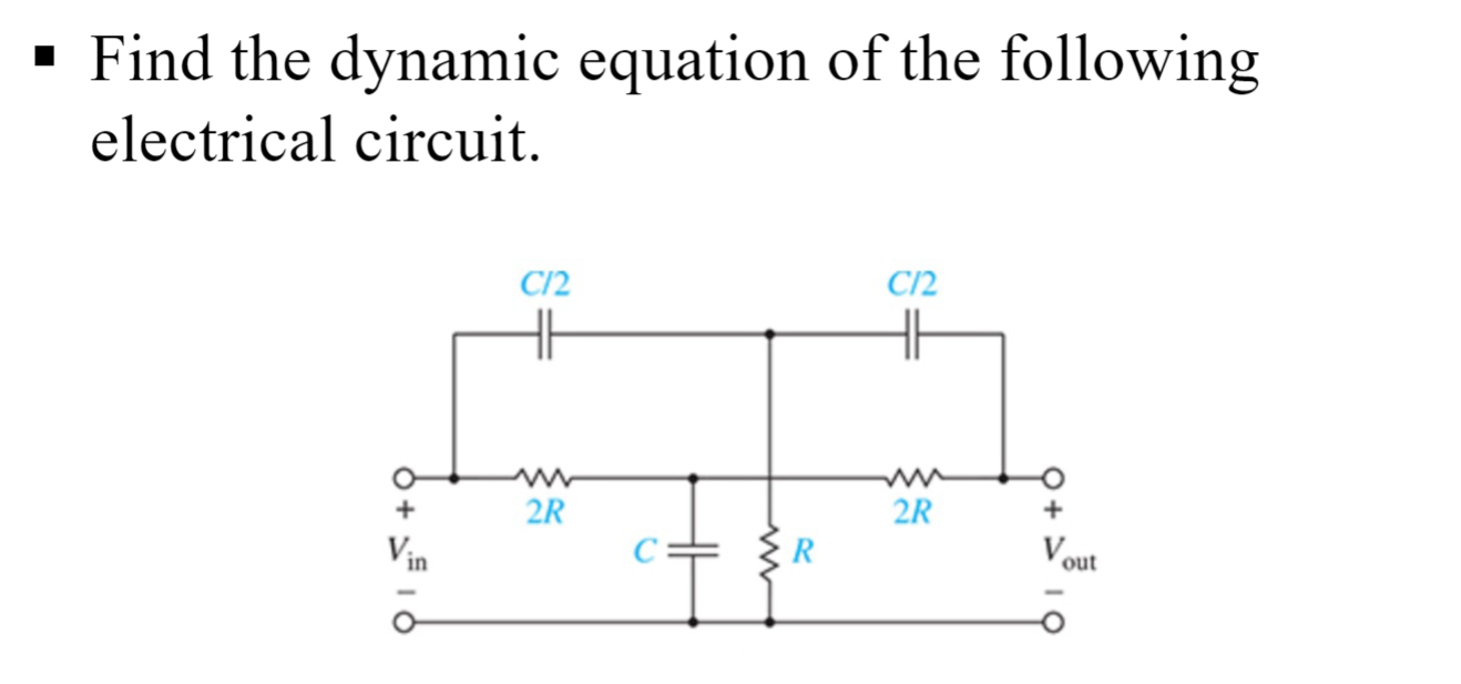 Find the dynamic equation of the following electrical | Chegg.com