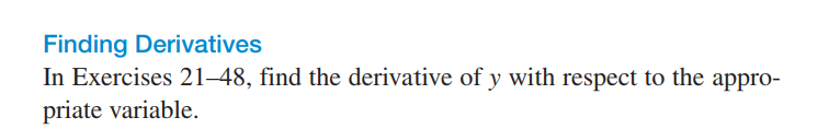 Solved Finding Derivatives In Exercises 21-48, find the | Chegg.com