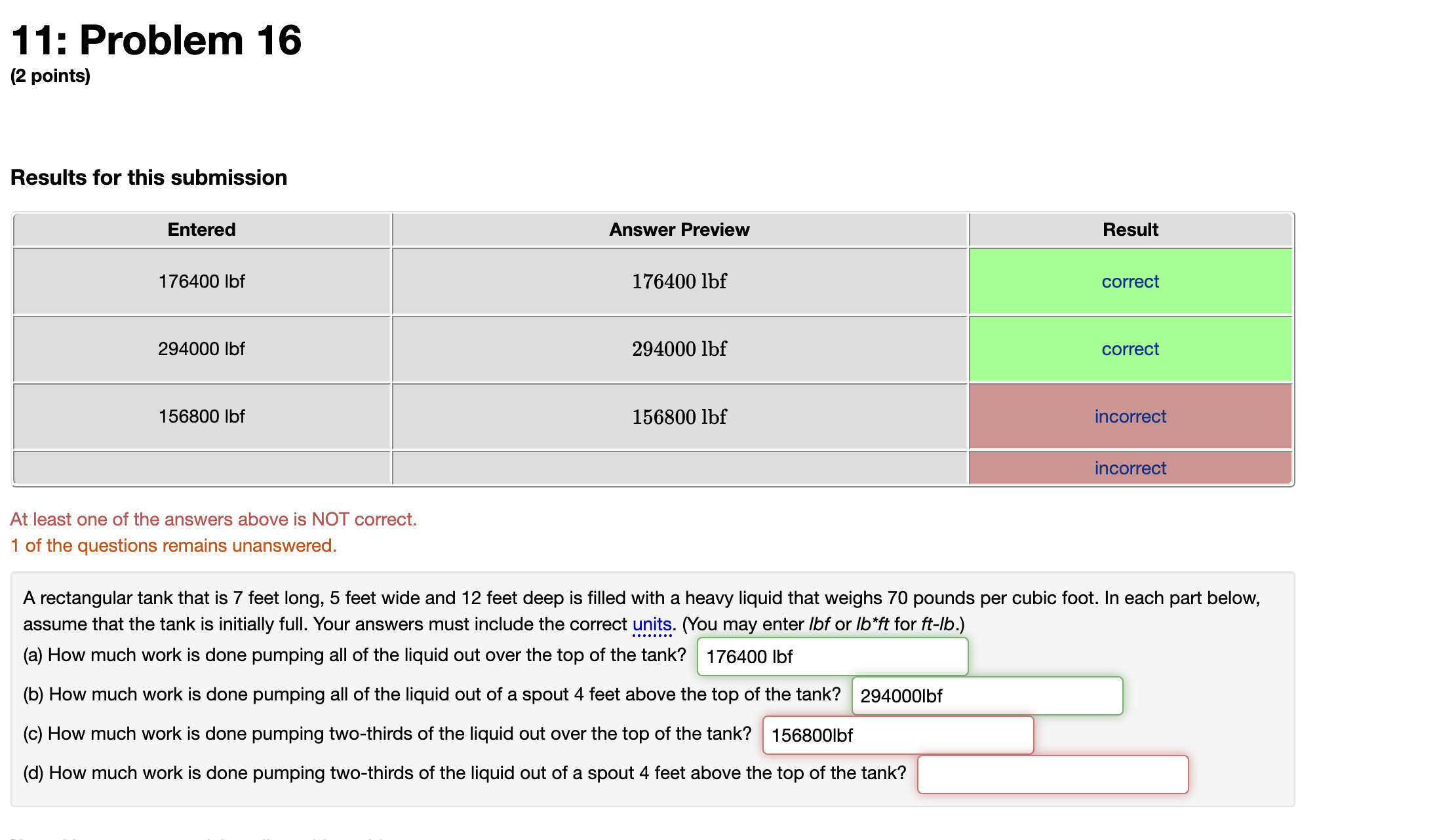Solved 11: Problem 16 (2 points) Results for this submission | Chegg.com