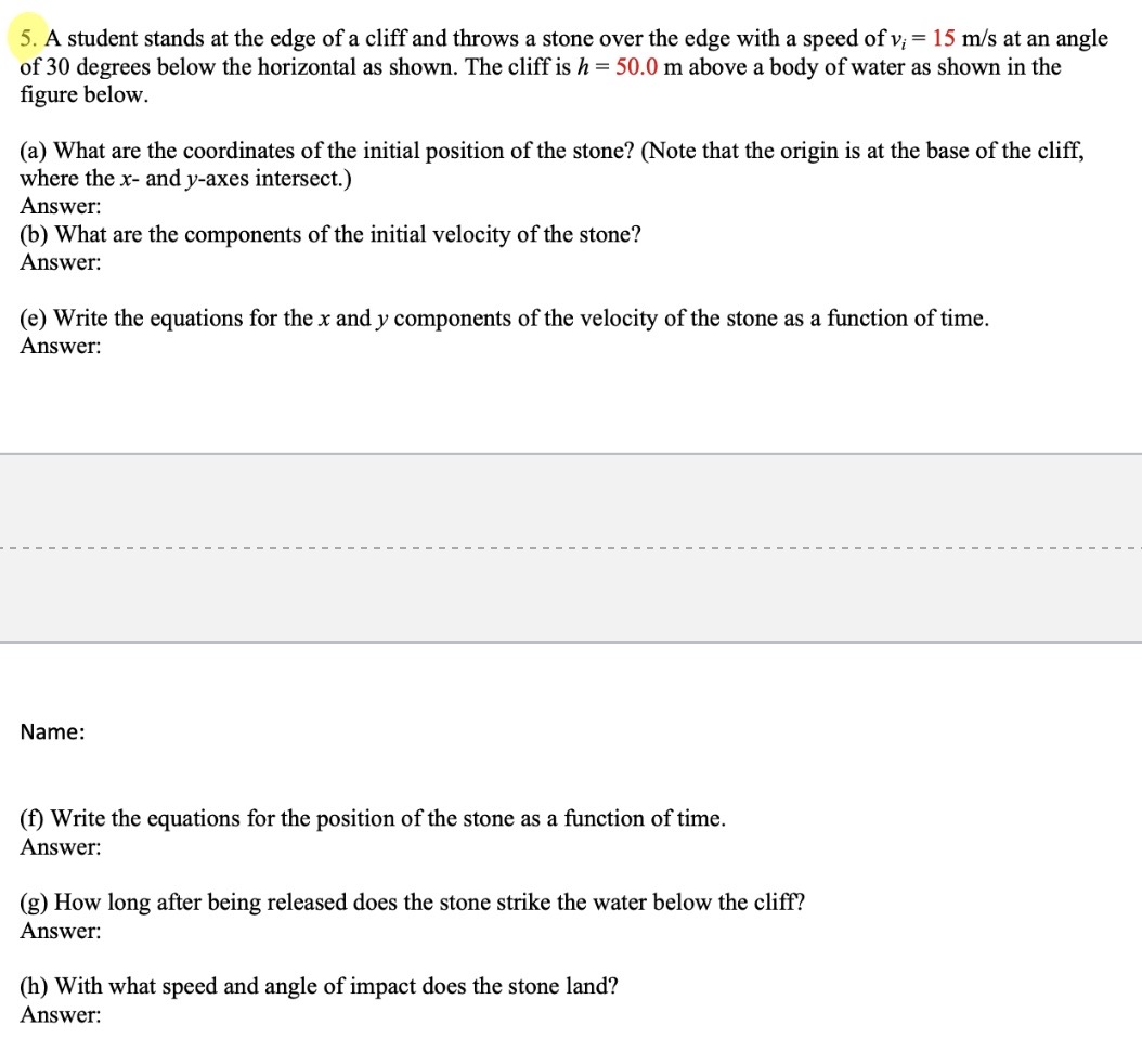 Solved Make your own figure! A student stands at the edge of | Chegg.com