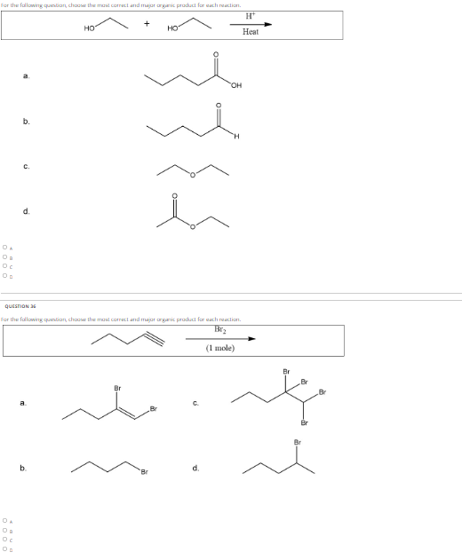 Solved KOH/ ethanol a. c. b. d. a. HCl c. b. d.a. b. c. | Chegg.com