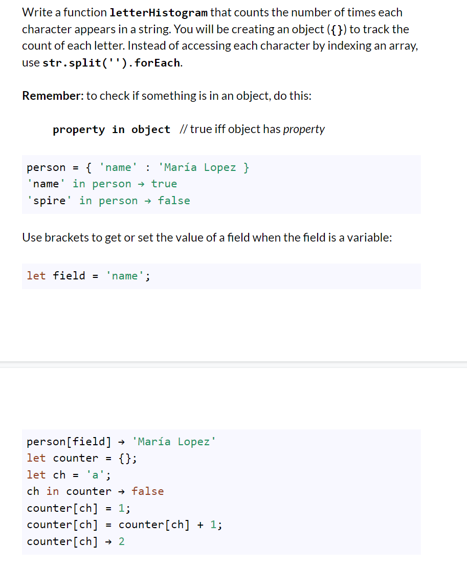 Solved Write a function letterHistogram that counts the | Chegg.com