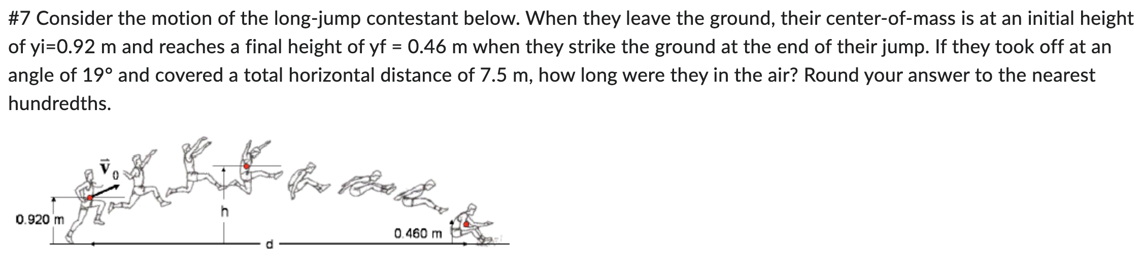 Solved \#7 Consider the motion of the long-jump contestant | Chegg.com