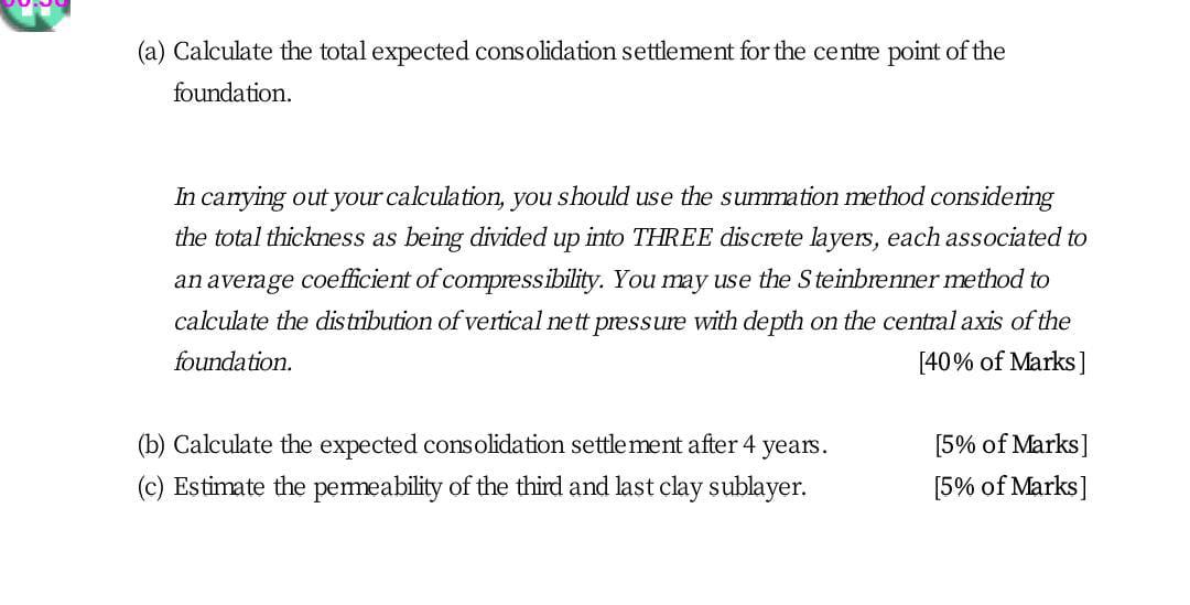 (a) Calculate the total expected consolidation | Chegg.com