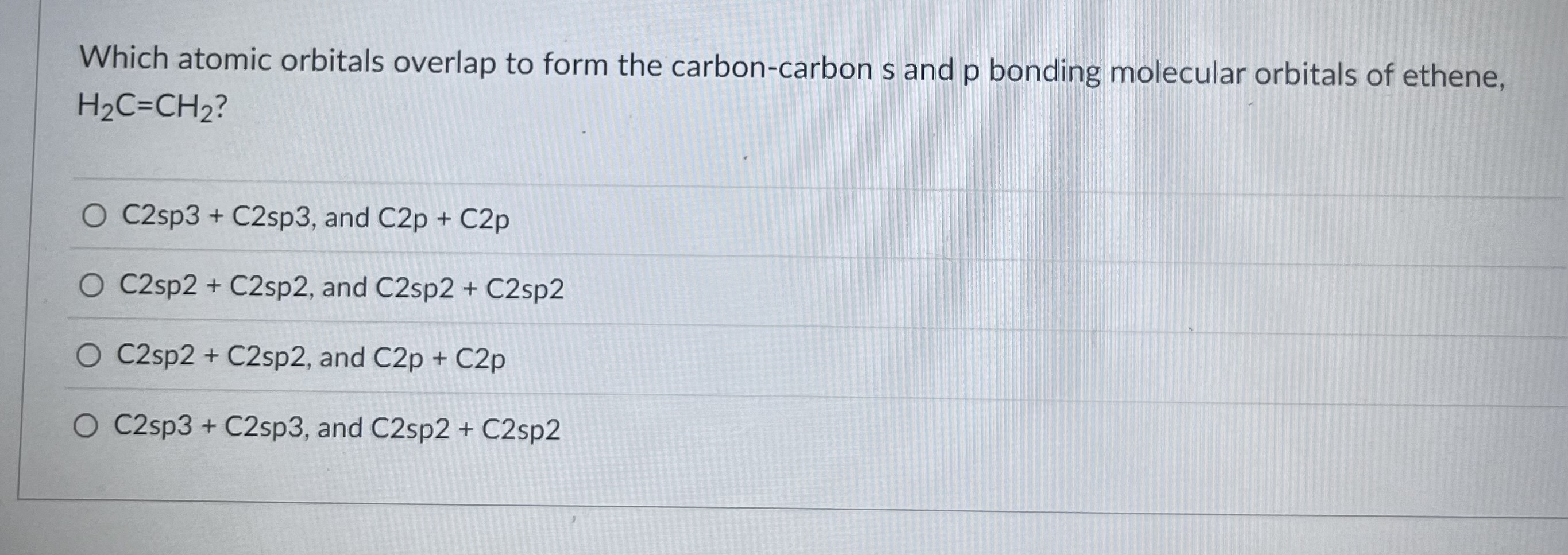 Solved Which Atomic Orbitals Overlap To Form The