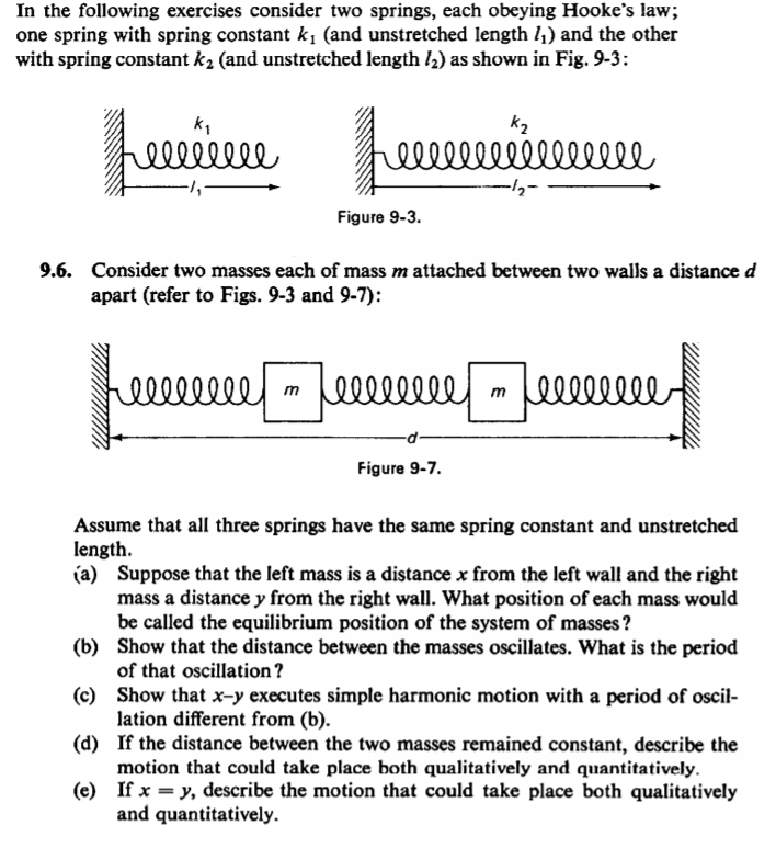 In the following exercises consider two springs, each | Chegg.com