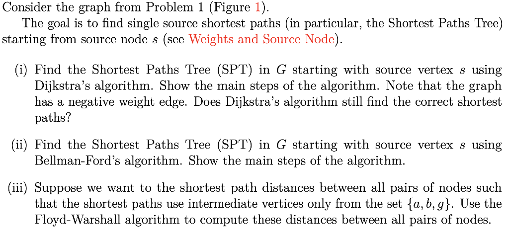 Solved Consider the graph from Problem 1 (Figure 1). The | Chegg.com