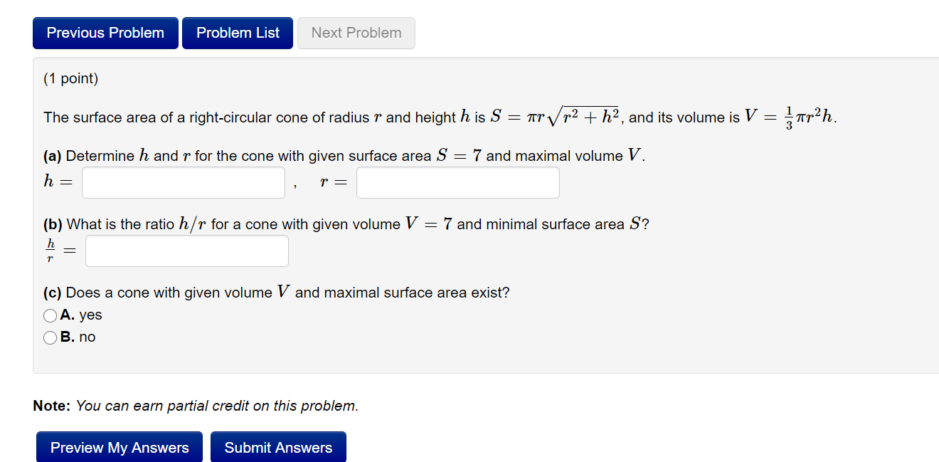 Solved Previous Problem Problem List Next Problem (1 point) | Chegg.com