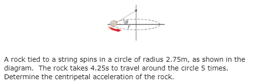 Solved A rock tied to a string spins in a circle of radius | Chegg.com