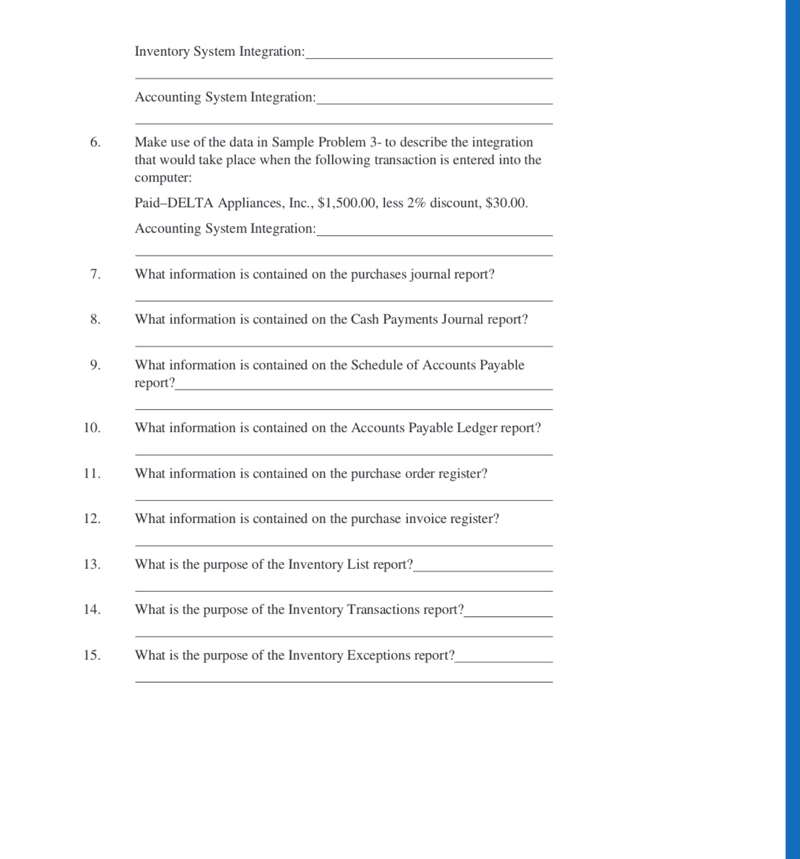 Solved Inventory System Integration:Accounting System | Chegg.com