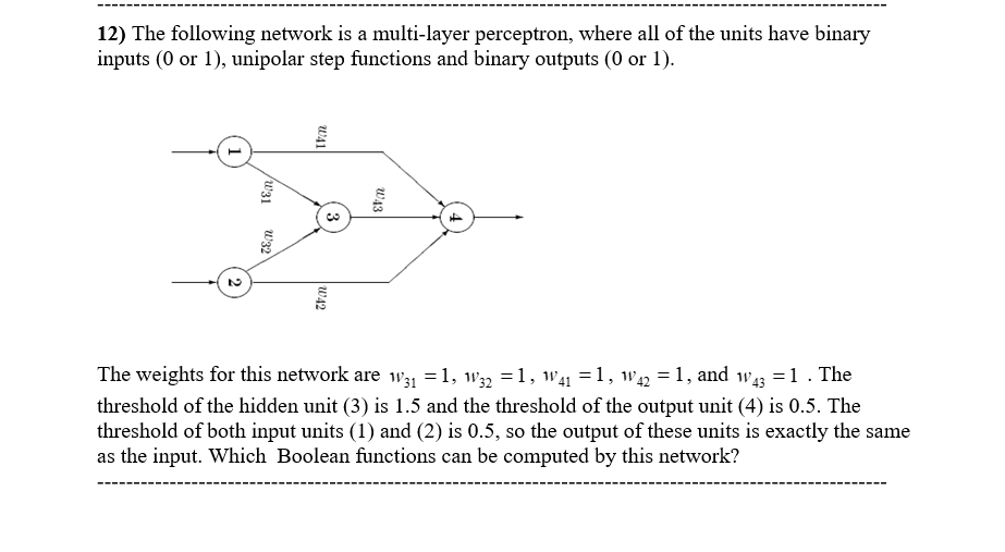 Solved 5) A training pattern, consisting of an input vector | Chegg.com