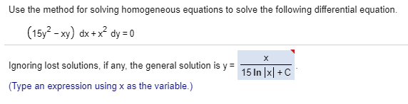Solved Use the method for solving homogeneous equations to | Chegg.com