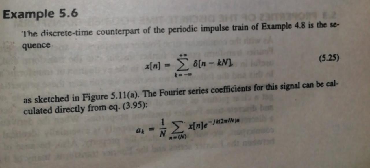 Solved Example 5.6 The discrete-time counterpart of the | Chegg.com