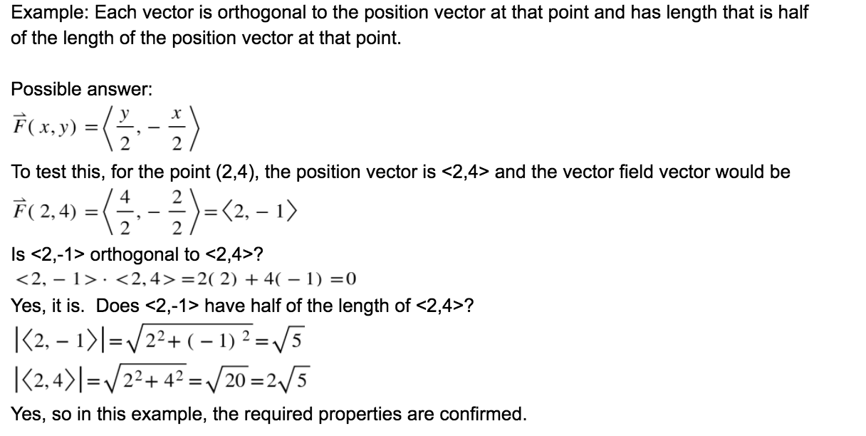 Solved Vector Fields - Vector work needs to be shown | Chegg.com