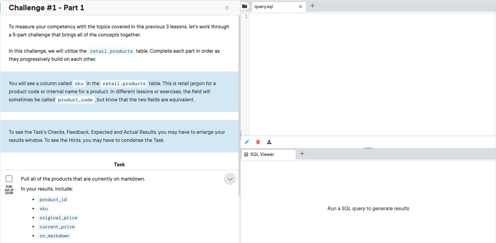 Solved Challenge \#1 - Part 1 To measure your competency | Chegg.com