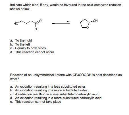 Solved Indicate which side, if any, would be favoured in the | Chegg.com