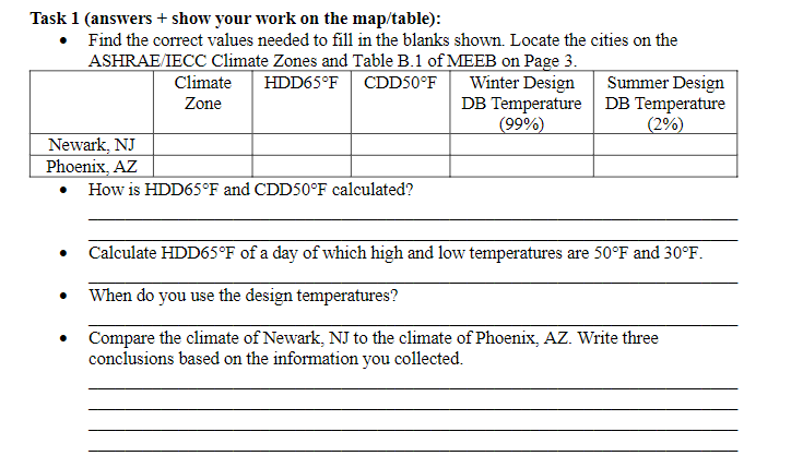 Solved Task 1 (answers + show your work on the map/table): - | Chegg.com