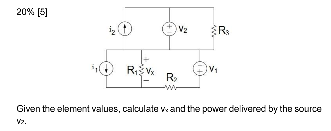 Solved Given the element values, calculate vx and the power | Chegg.com