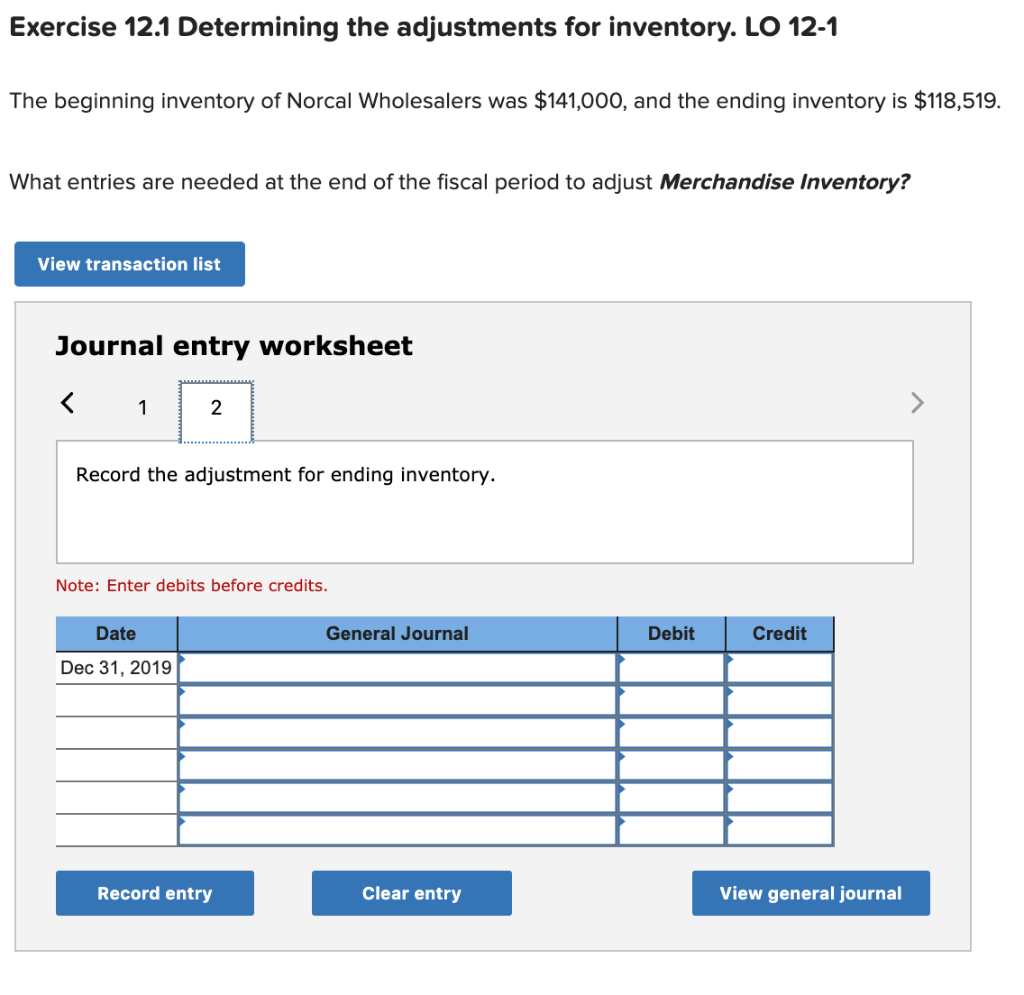 Solved Exercise 12.1 Determining the adjustments for | Chegg.com