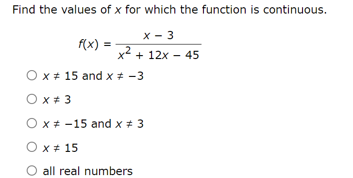 Solved Find the values of x for which the function is | Chegg.com