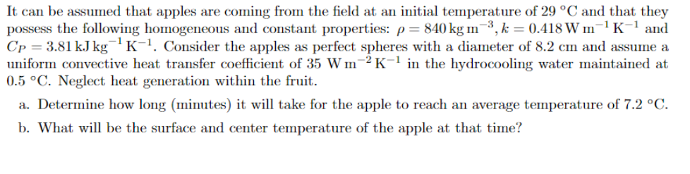 Solved Heat Transfer question. Only solve for a. ﻿Should get | Chegg.com