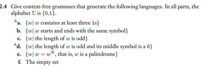 Solved 4 Give context-free grammars that generate the | Chegg.com
