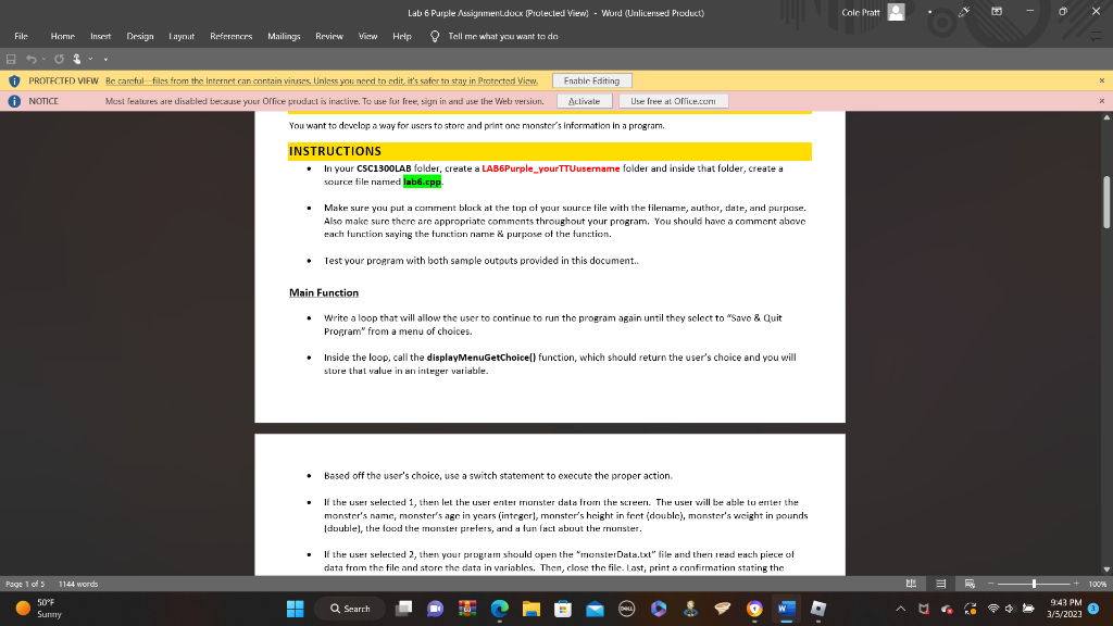 Solved - In your CSC1300LAB folder, create a | Chegg.com