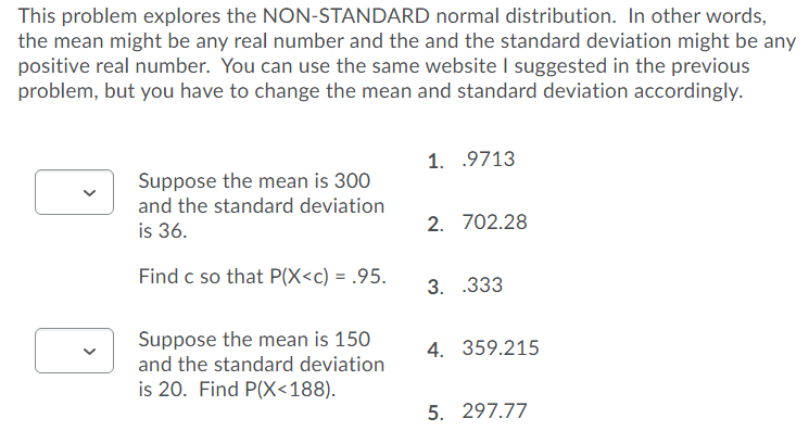 Solved This problem explores the NON-STANDARD normal | Chegg.com