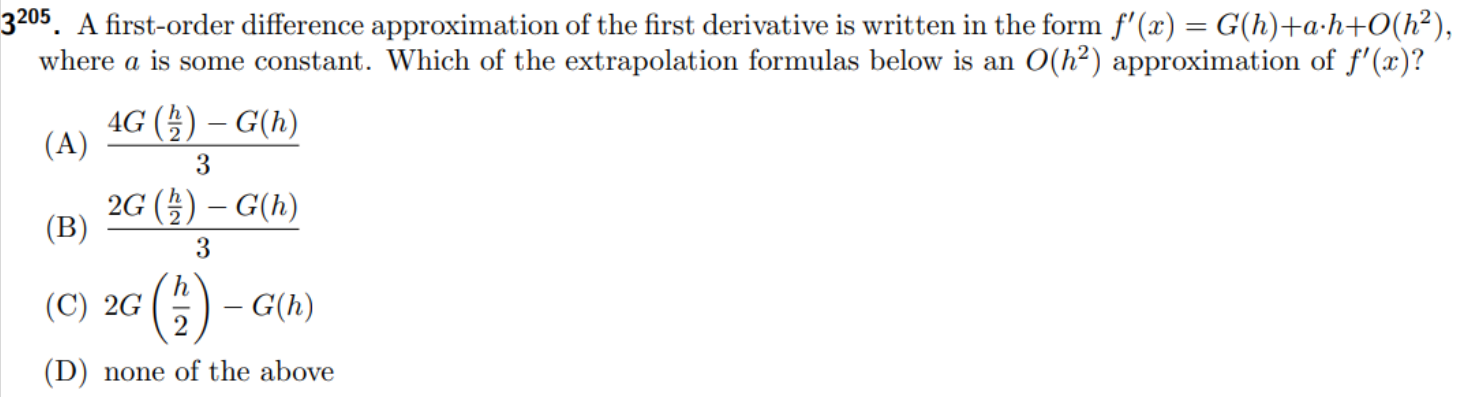 Solved 205. A first-order difference approximation of the | Chegg.com