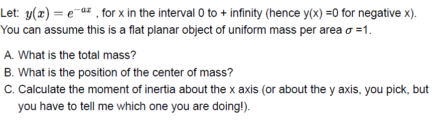 Solved Let: y(x) = ex, for x in the interval 0 to + infinity | Chegg.com