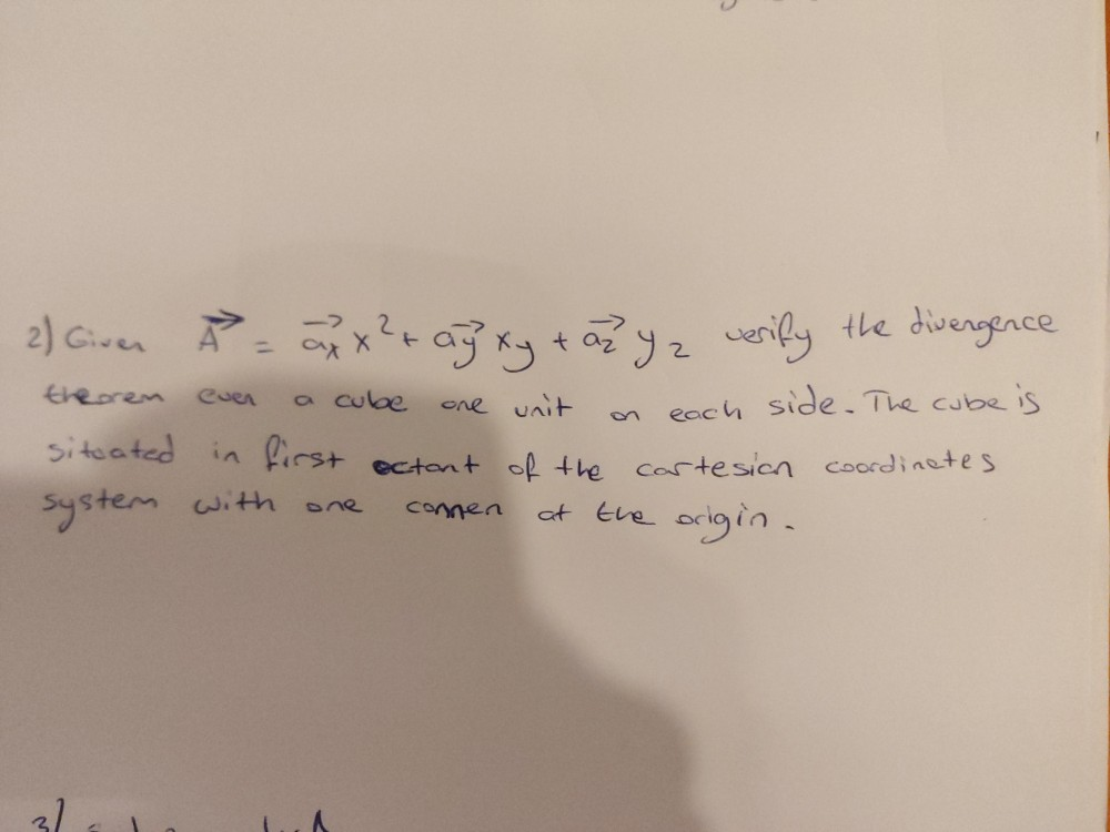 Solved 2) Given A = ax ²-ayxy tazya verify the divergence | Chegg.com