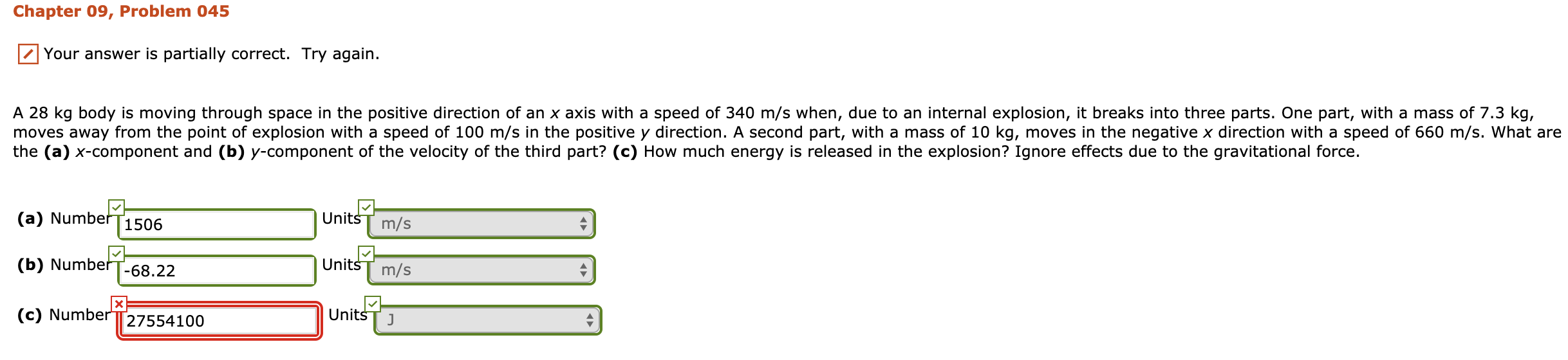 Solved Chapter 09, Problem 045 Your answer is partially | Chegg.com
