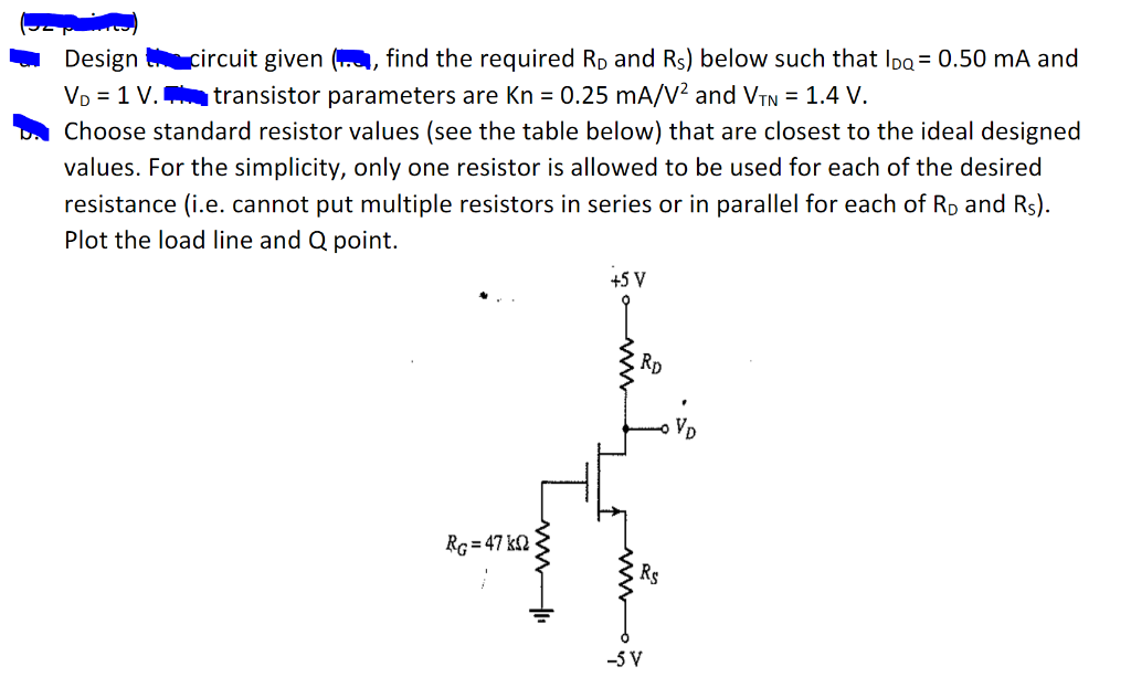 Solved Design circuit given , find the required Rp and Rs) | Chegg.com