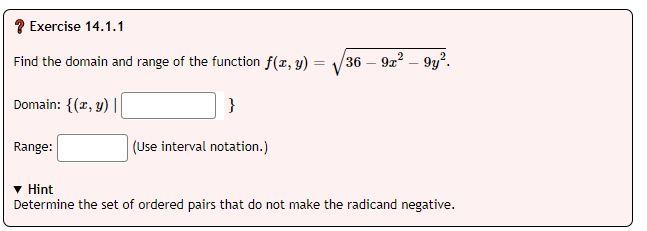 Solved Find the domain and range of the function | Chegg.com