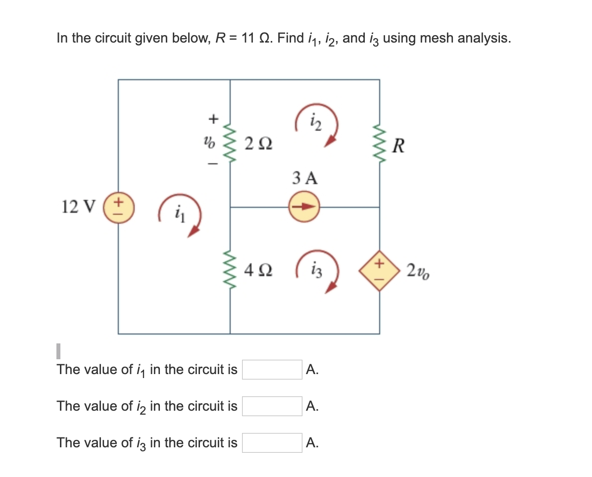 Solved In the circuit given below, R = 11 12. Find 11, in, | Chegg.com