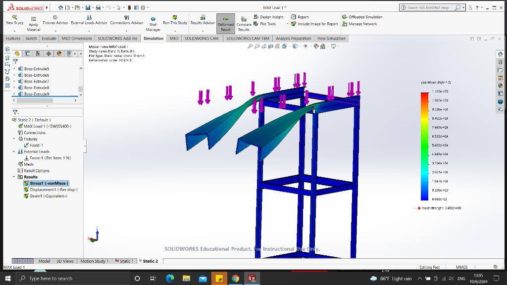 Solved when I put the structure in the static simulator with | Chegg.com