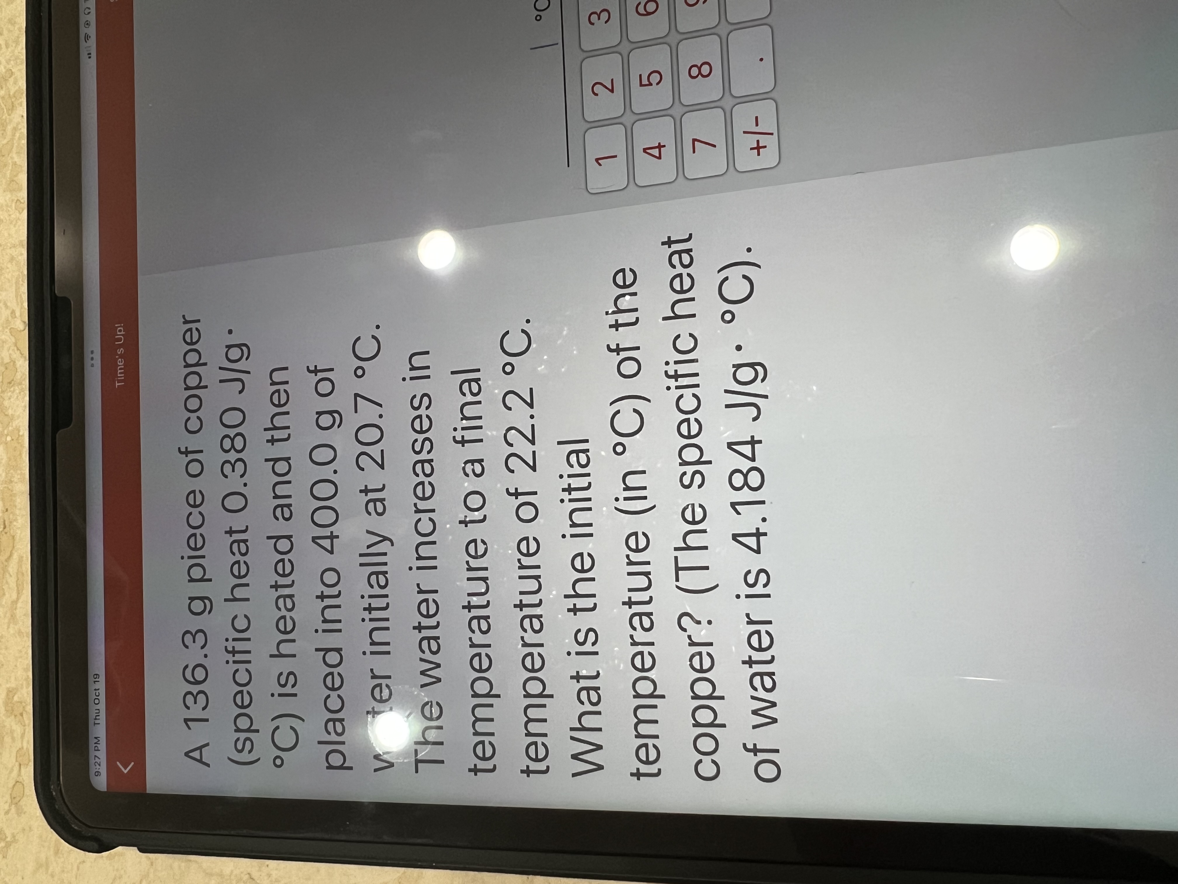 Solved A 136.3g piece of copper (specific heat | Chegg.com