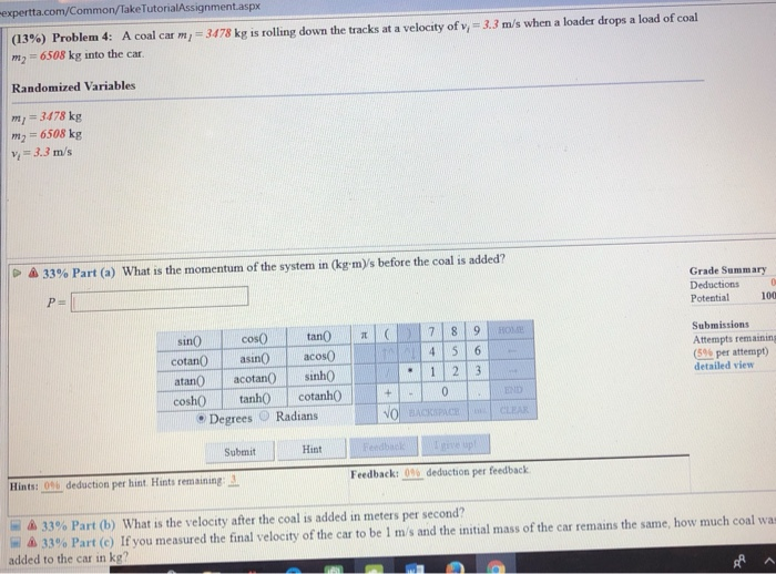 Solved expertta.com/Common/TakeTutorialAssignment.aspx (13%) | Chegg.com