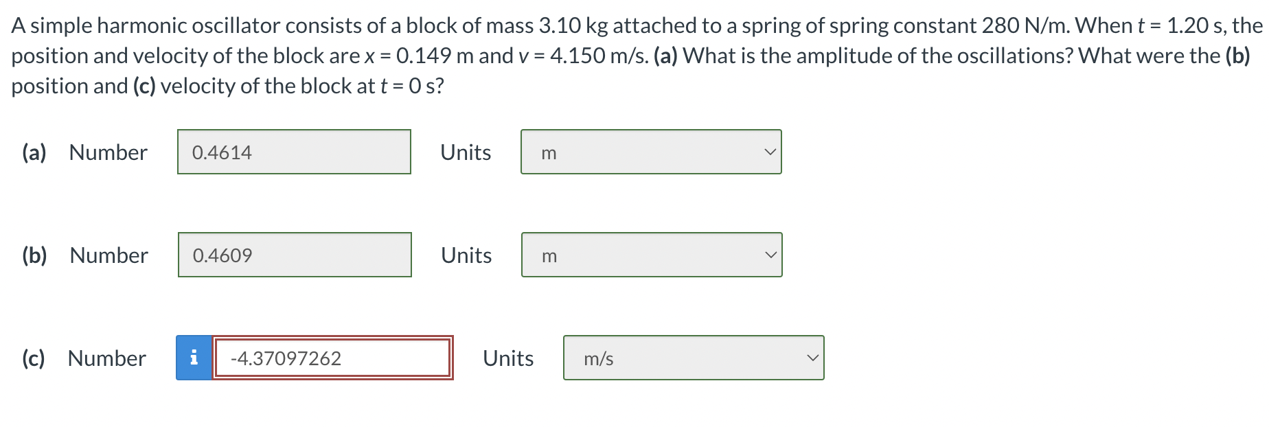 Solved A simple harmonic oscillator consists of a block of | Chegg.com