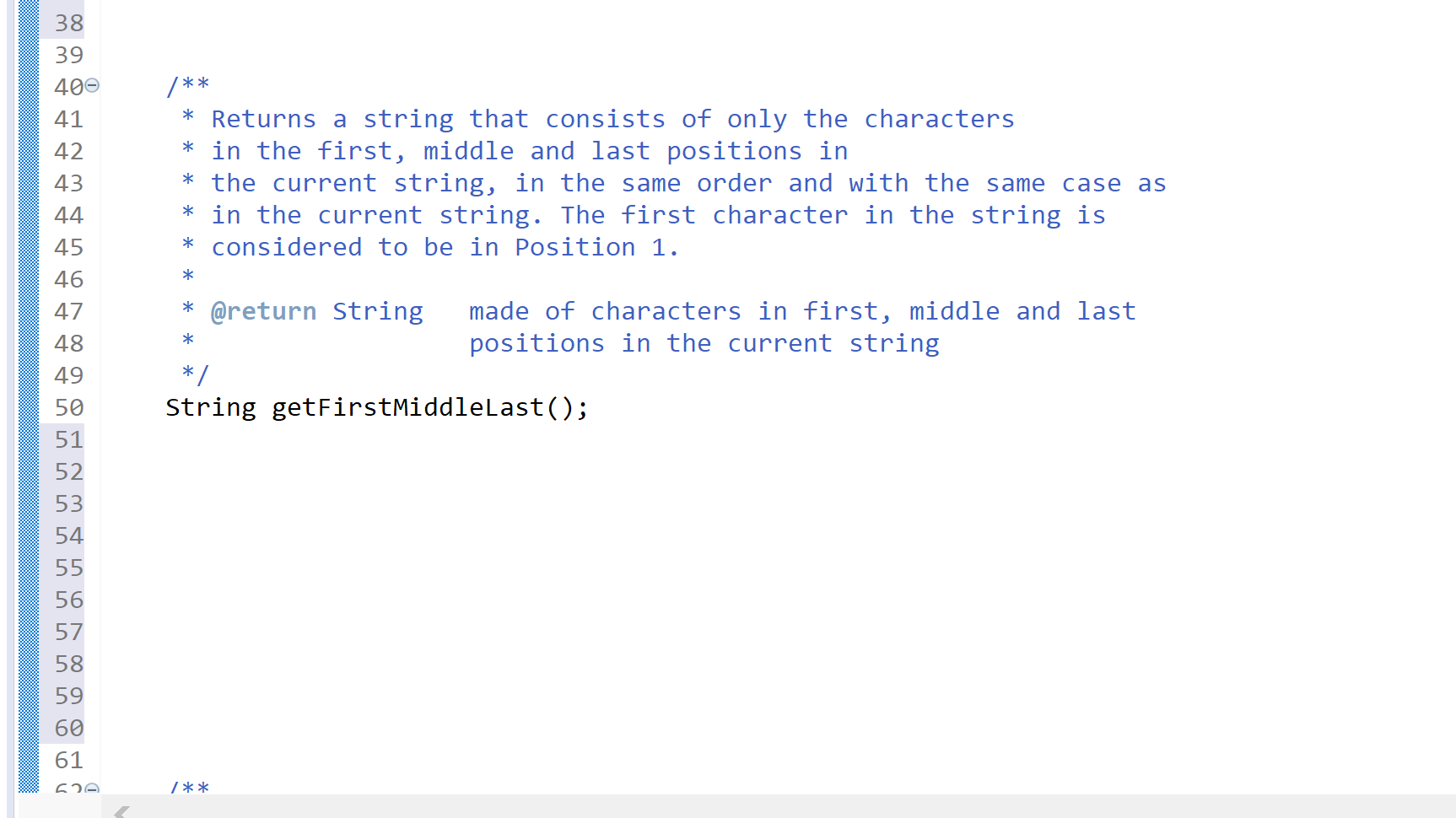 Solved 38 39 400 * * * 41 42 43 * * Returns a string that | Chegg.com
