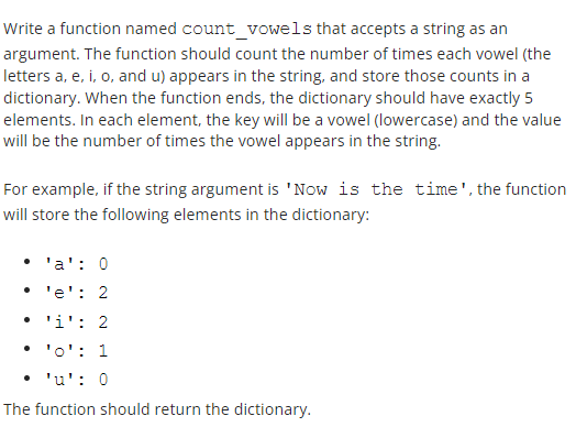 Solved Write A Function Named Count Vowels That Accepts A