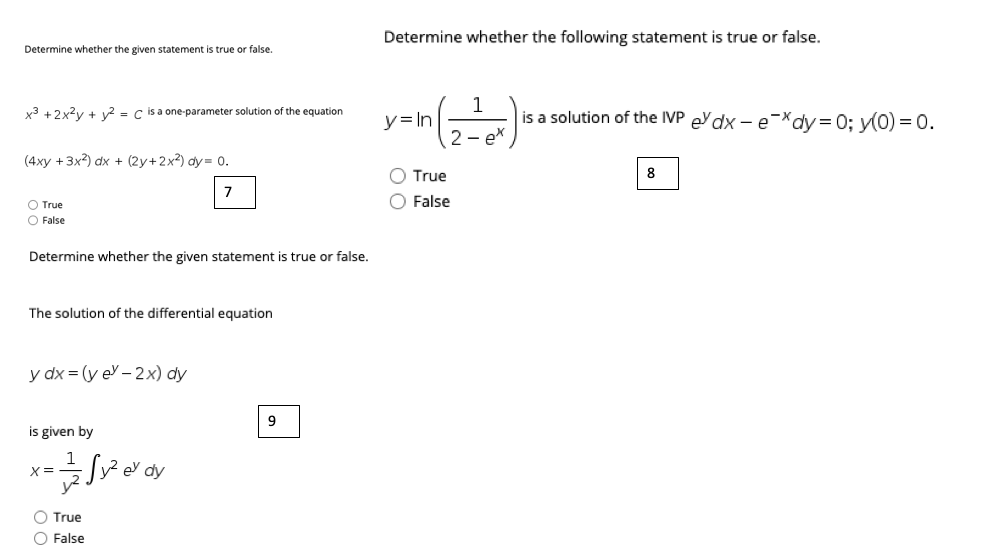 Solved Determine whether the following statement is true or | Chegg.com